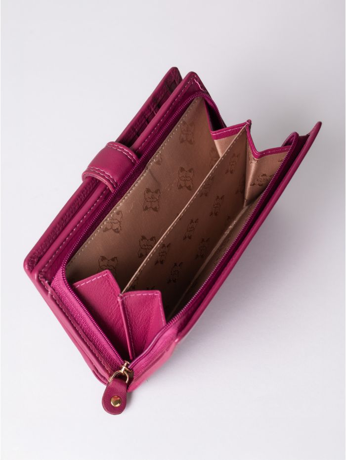 Medium Leather Tab Purse in Cranberry Pink | Lakeland Leather