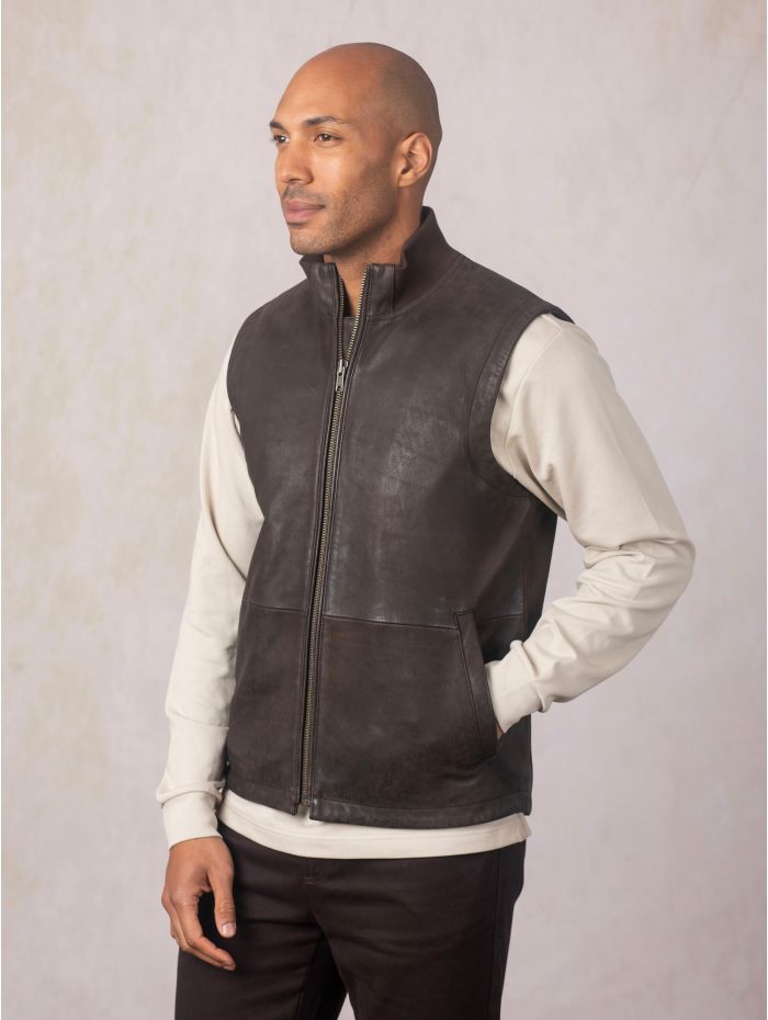 Glenridding Leather Gilet in Brown | Lakeland Leather