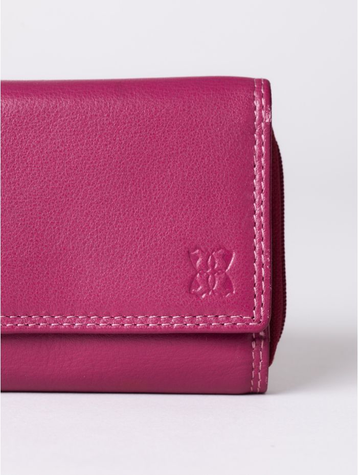 Small Leather Purse in Cranberry Pink | Lakeland Leather