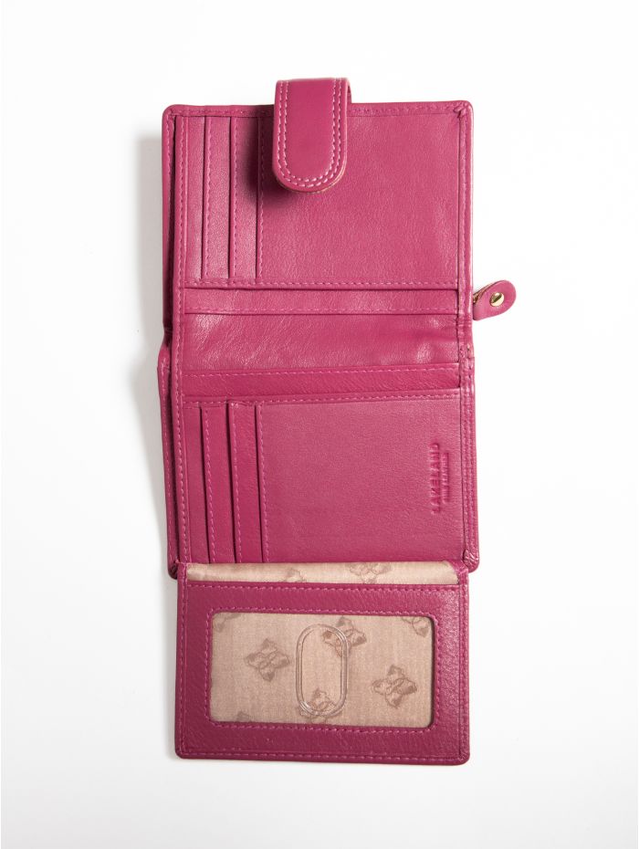 Small Leather Tab Purse in Cranberry Pink | Lakeland Leather