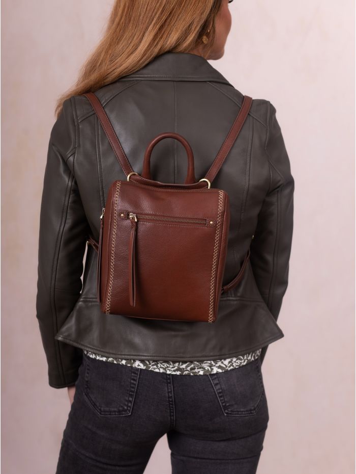 Castlerigg Leather Backpack in Dark Tan | Lakeland Leather