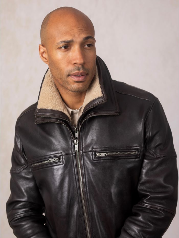 Gosforth Leather Coat in Brown | Lakeland Leather