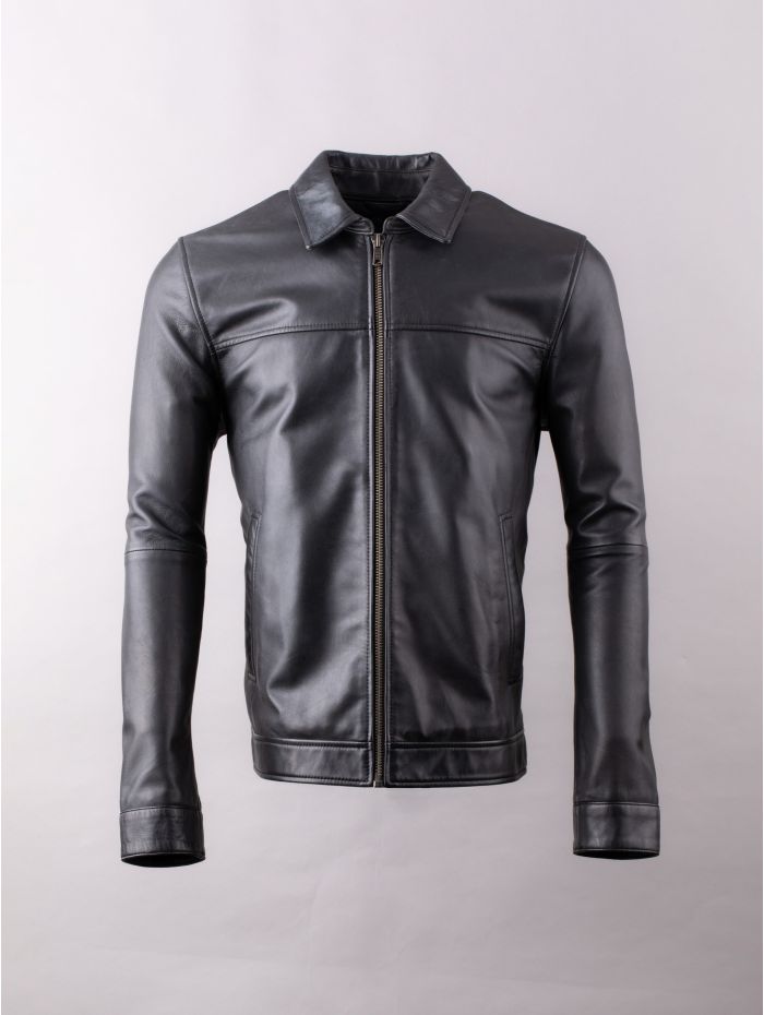 Lakeland Leather Renwick Collared Leather Jacket in Black | Lakeland ...