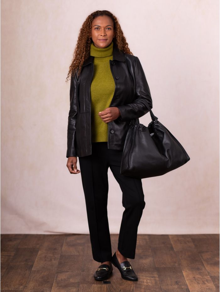 Mawbray Collared Leather Jacket in Black | Lakeland Leather