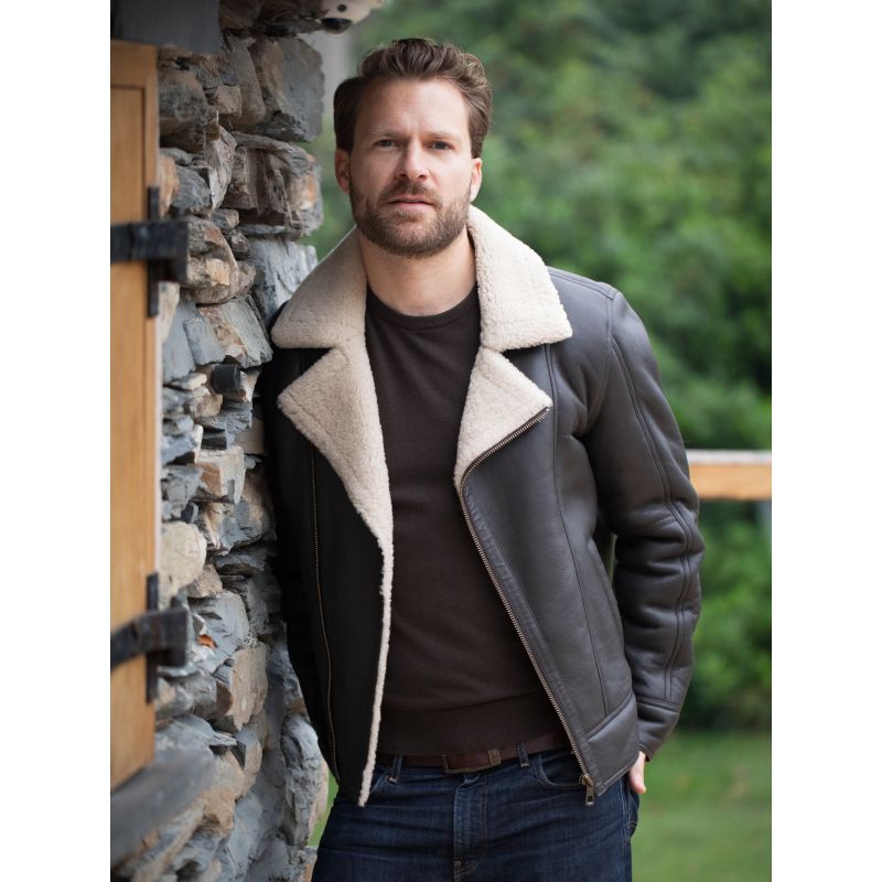 Lakeland Leather Javelin Sheepskin Aviator Jacket in Brown | Lakeland ...