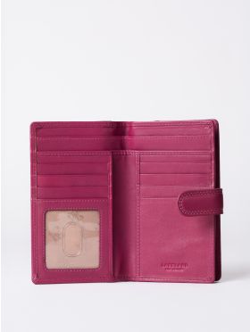 Medium Leather Tab Purse in Cranberry Pink | Lakeland Leather