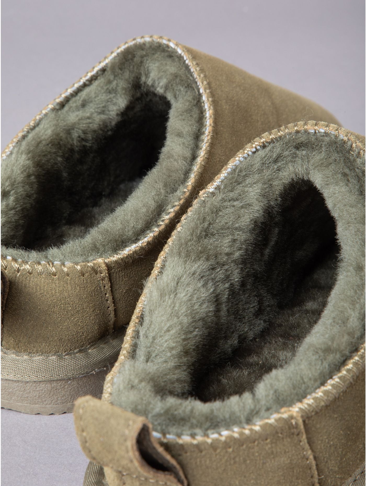 Lakeland Leather Ladies' Sheepskin Clog Slippers in Olive Green ...