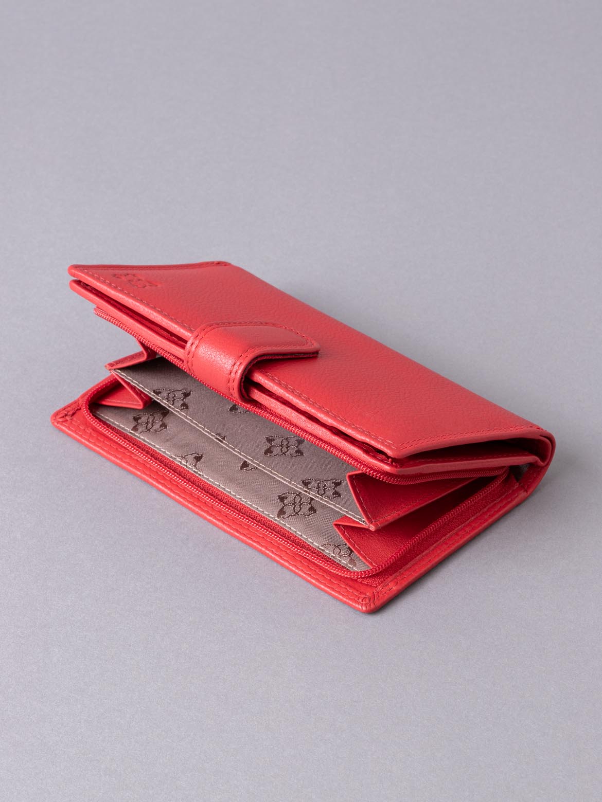 Lakeland Leather Medium Leather Tab Purse in Red | Lakeland Leather