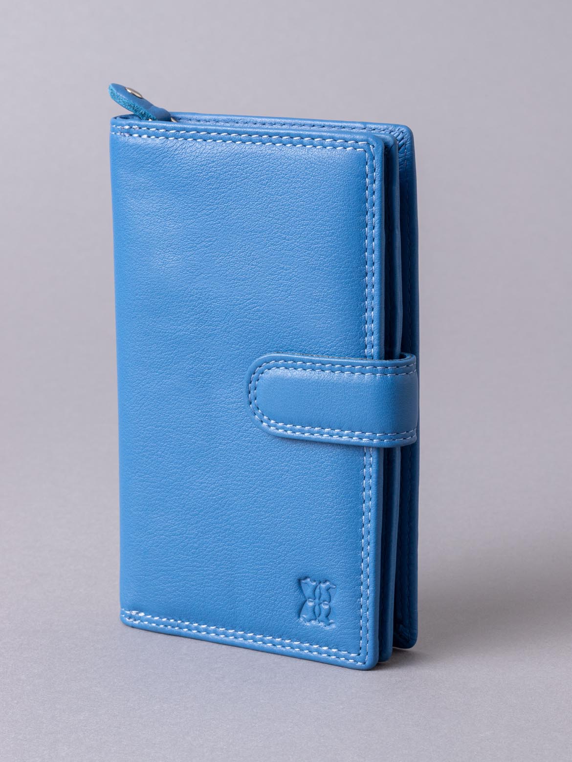 Lakeland Leather Medium Leather Tab Purse in Blue | Lakeland Leather