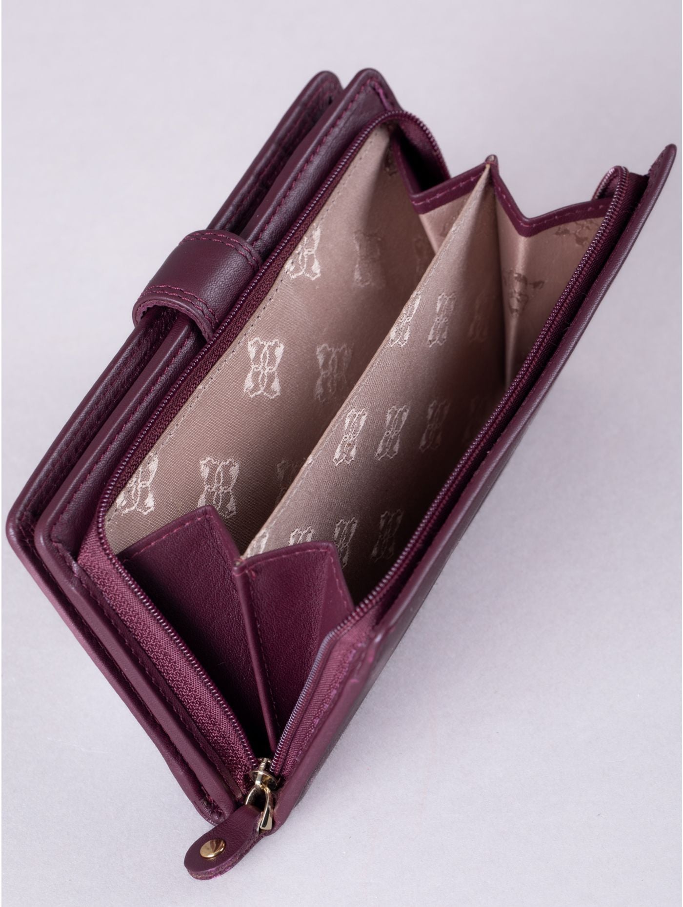 Lakeland Leather Medium Leather Tab Purse in Burgundy | Lakeland Leather