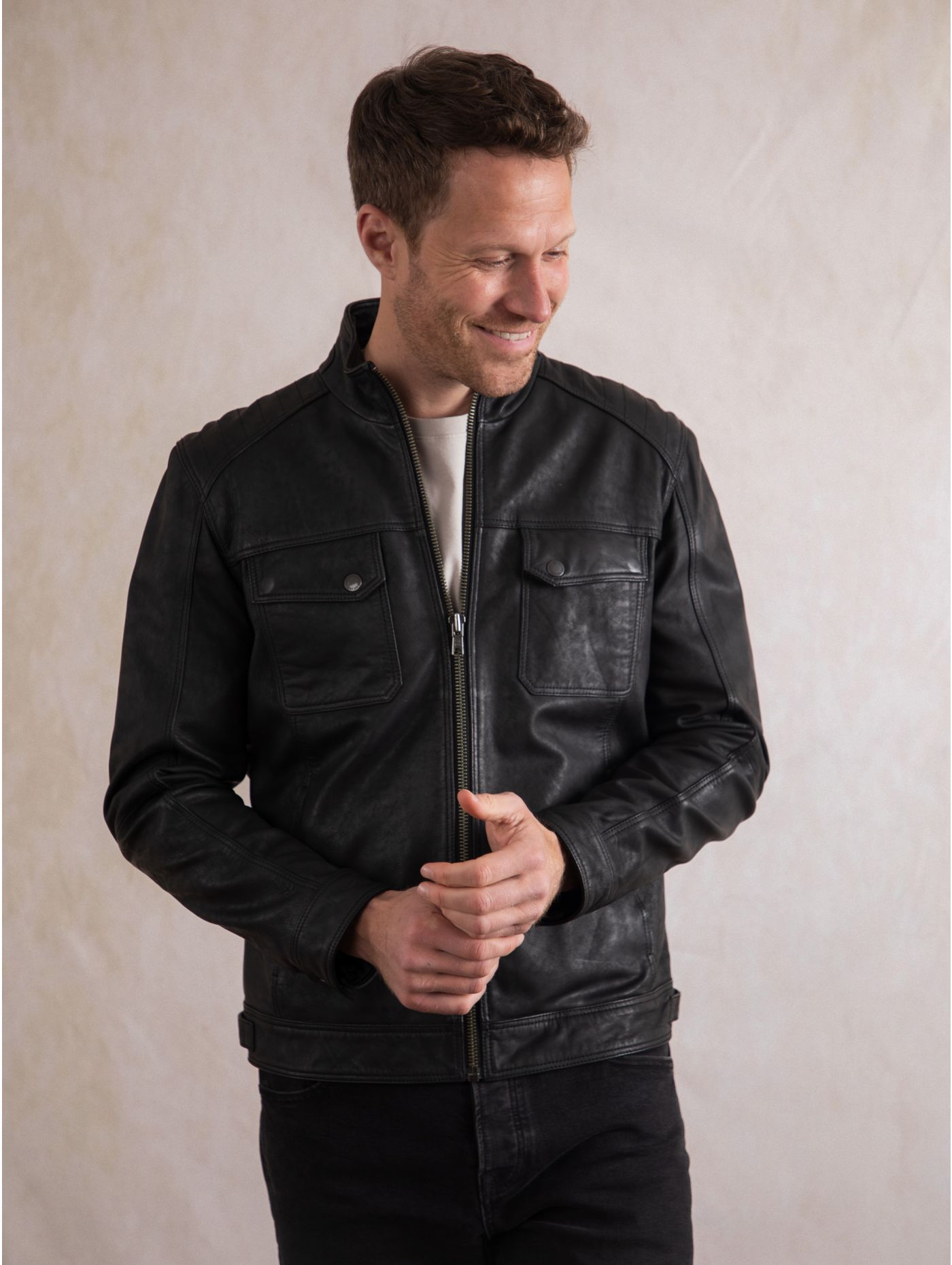 Warwick Leather Jacket in Black | Lakeland Leather