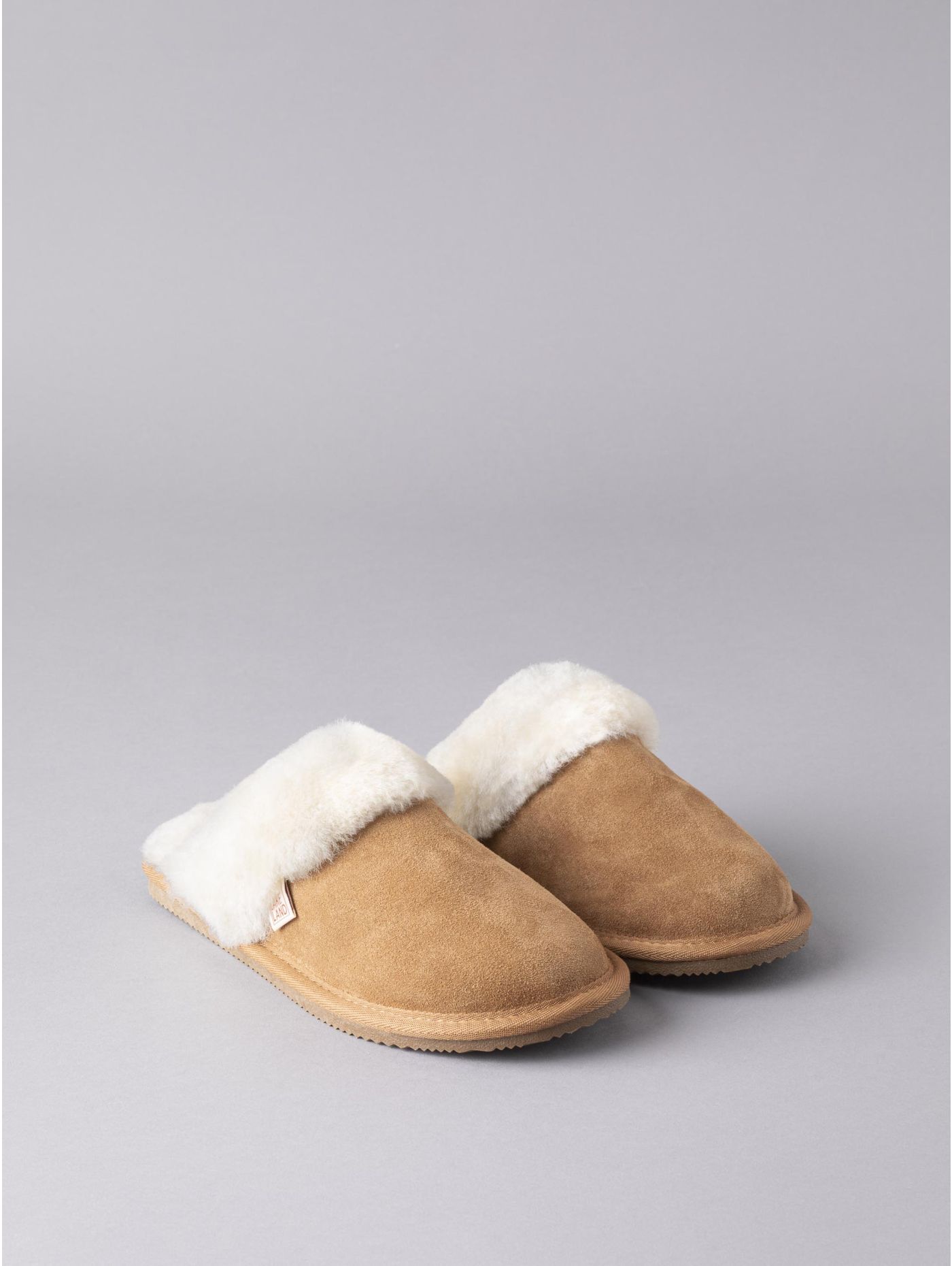 Ladies' Sheepskin Slider Slippers in Tan | Lakeland Leather