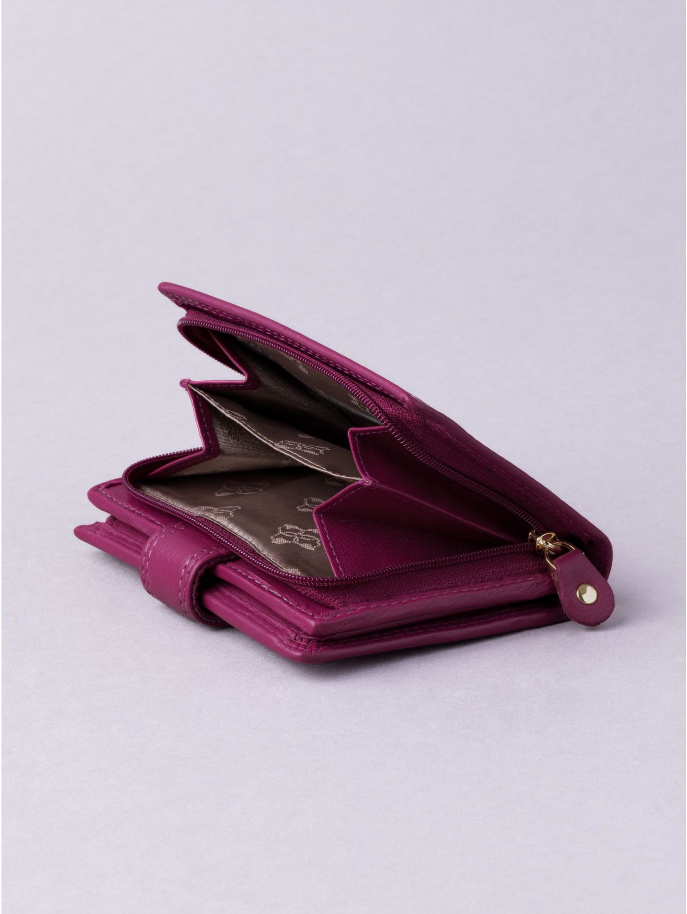 Lakeland Leather Small Leather Tab Purse in Cranberry Pink | Lakeland ...