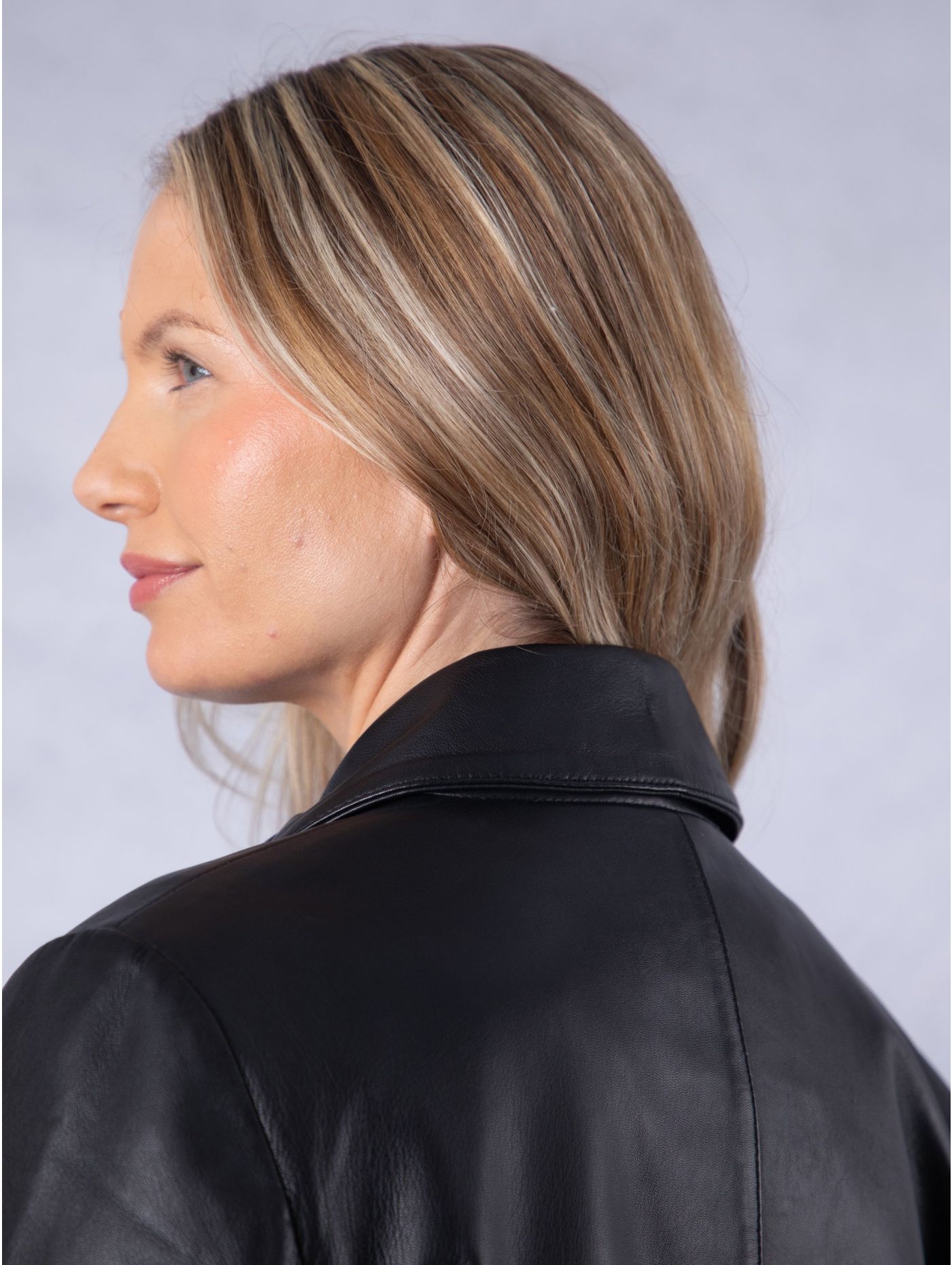 Kendal Collared Leather Jacket in Black | Lakeland Leather