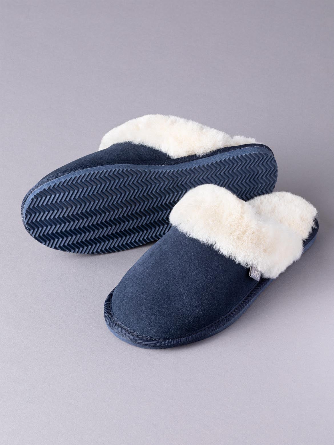 Lakeland Leather Ladies' Sheepskin Slider Slippers in Navy | Lakeland ...