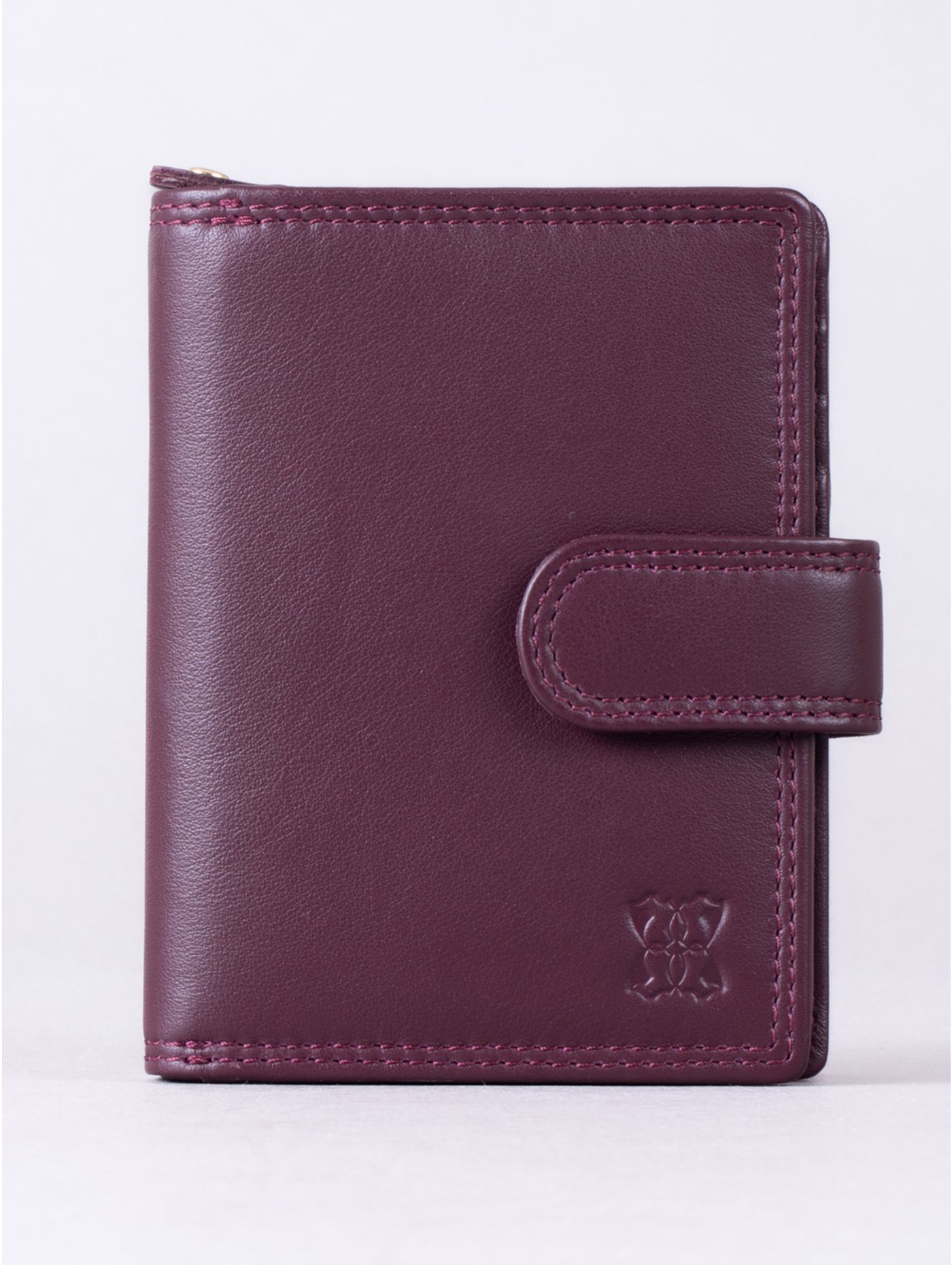 Lakeland Leather Small Leather Tab Purse in Burgundy | Lakeland Leather