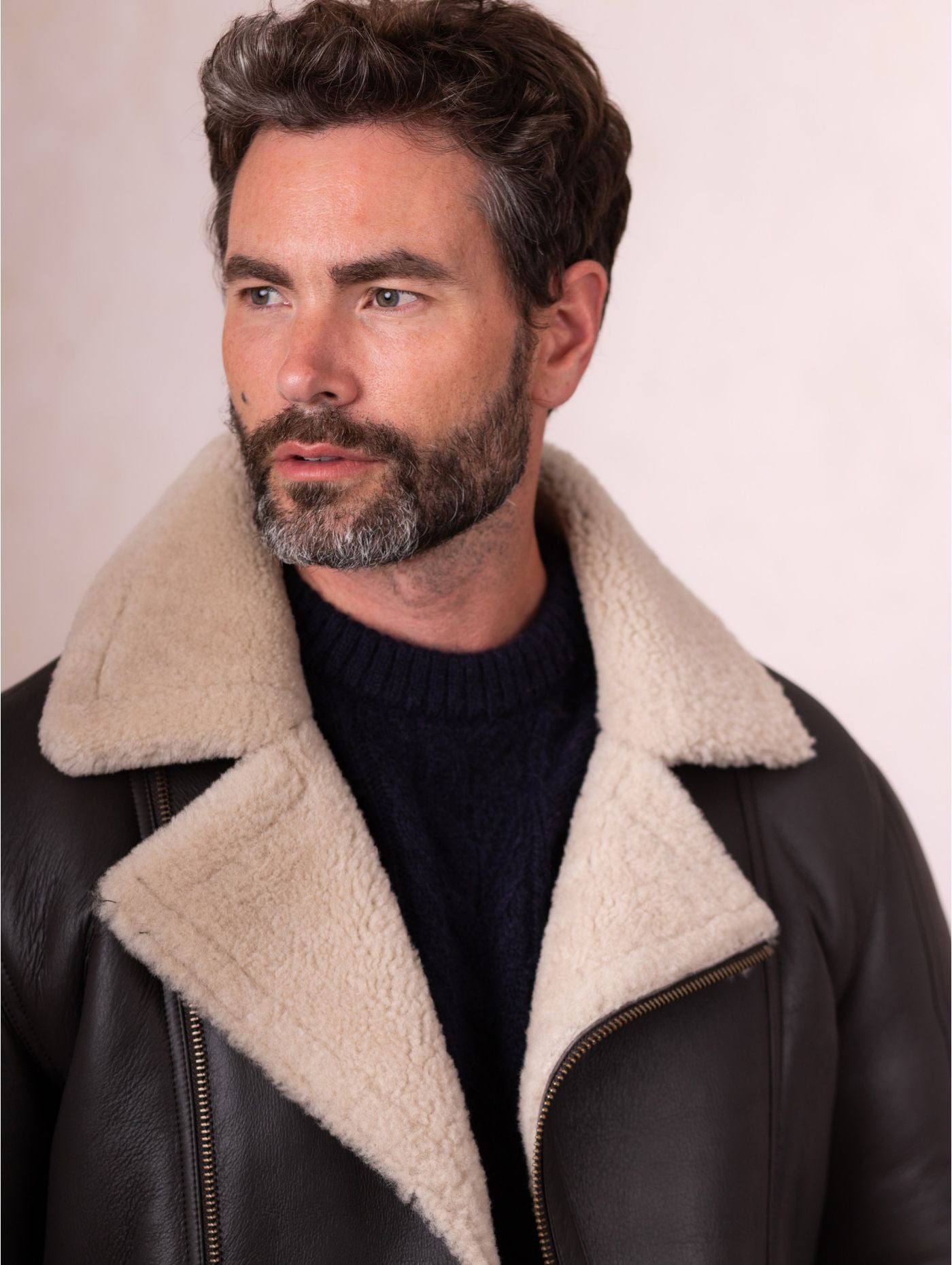 Javelin Sheepskin Aviator Jacket in Brown | Lakeland Leather