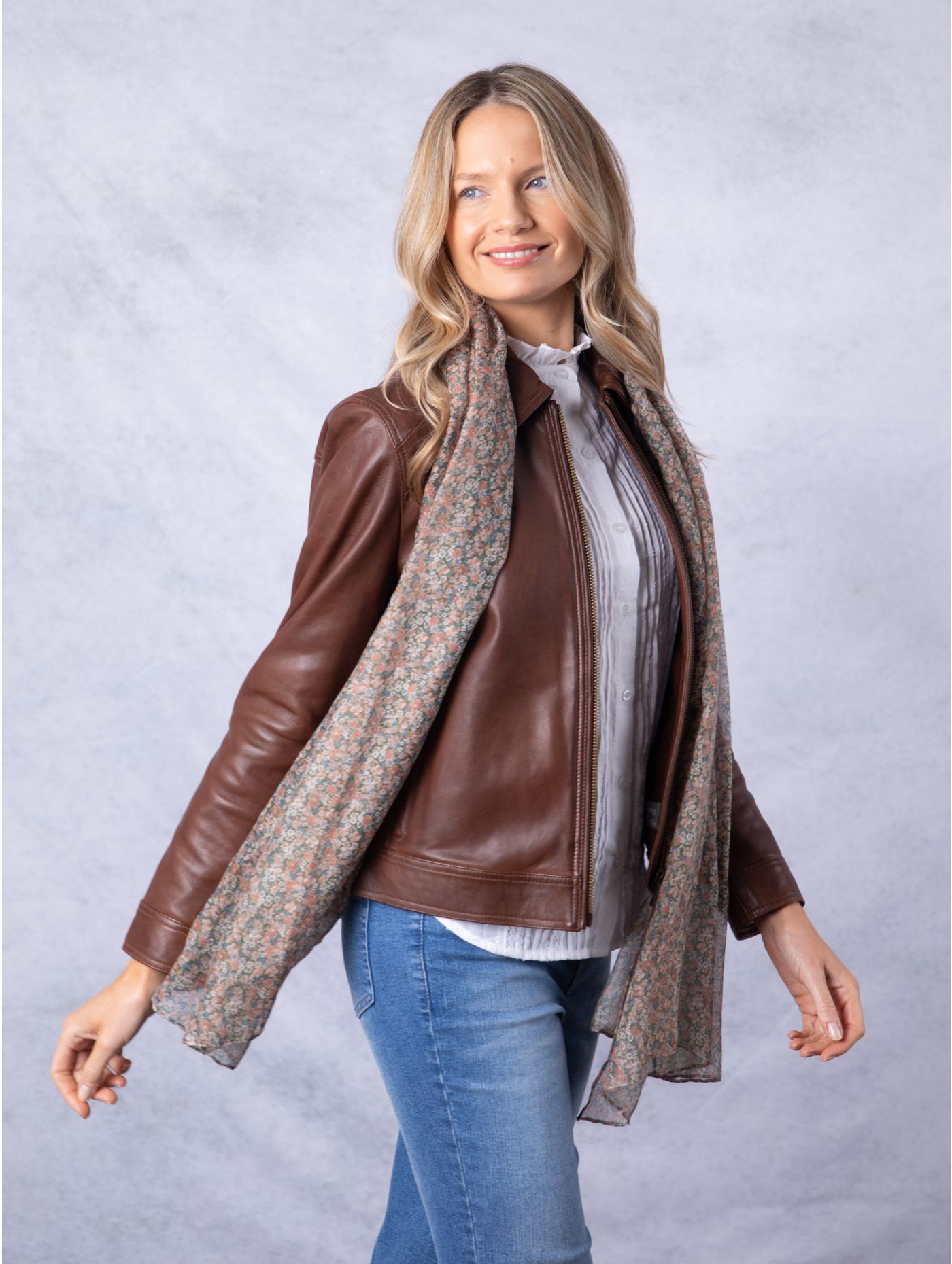 Crosthwaite Collared Leather Jacket in Chocolate | Lakeland Leather