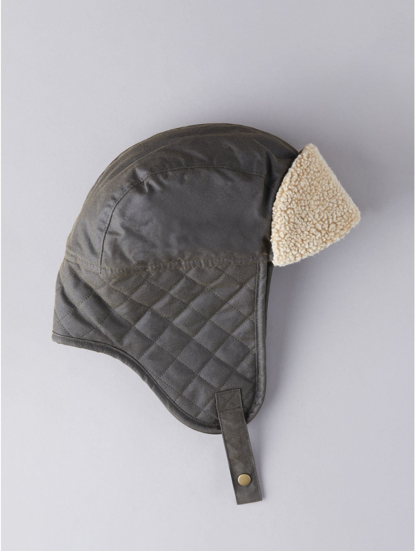 Wax Quilted Trapper Hat in Olive | Lakeland Leather