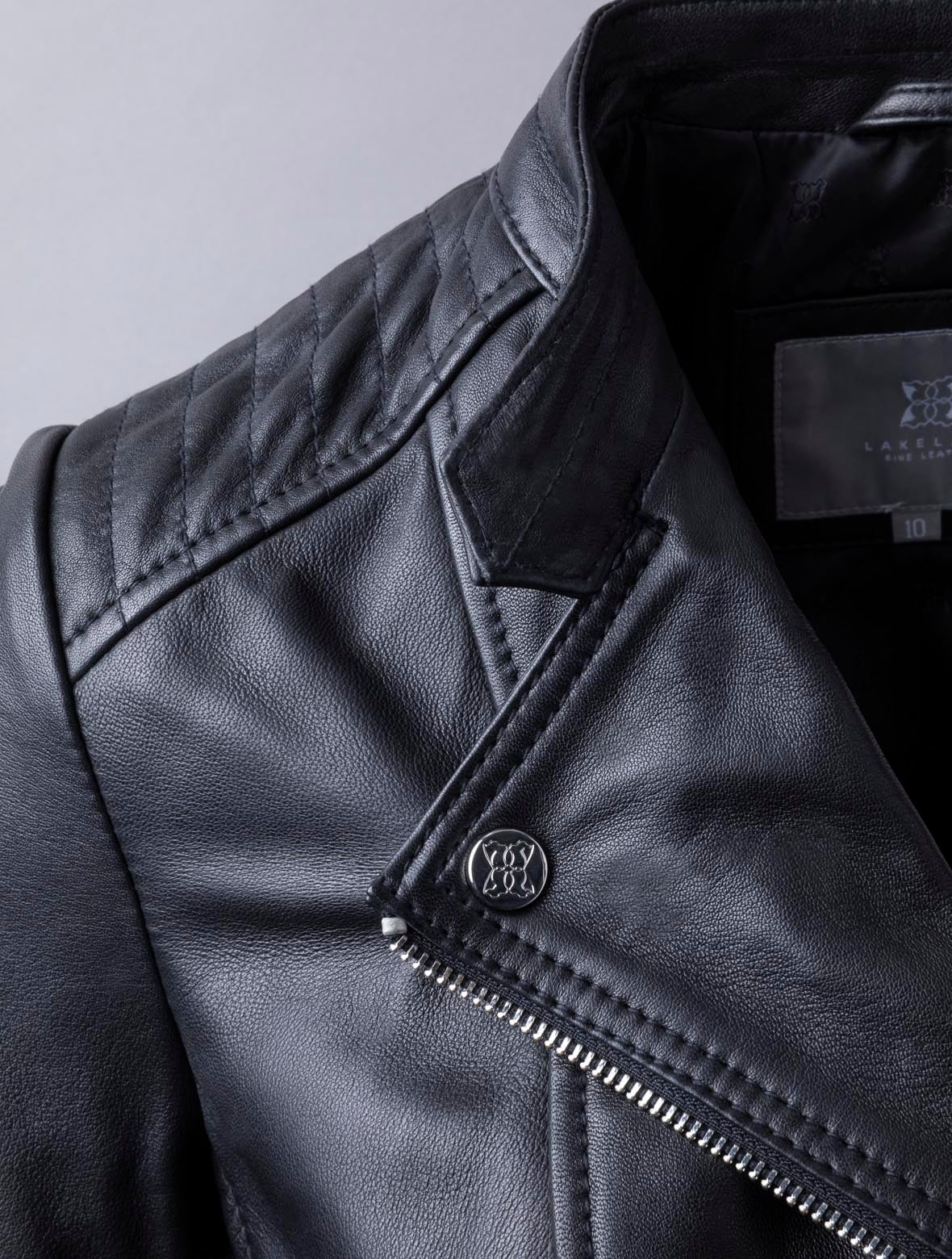 Toni Leather Biker Jacket in Black | Lakeland Leather