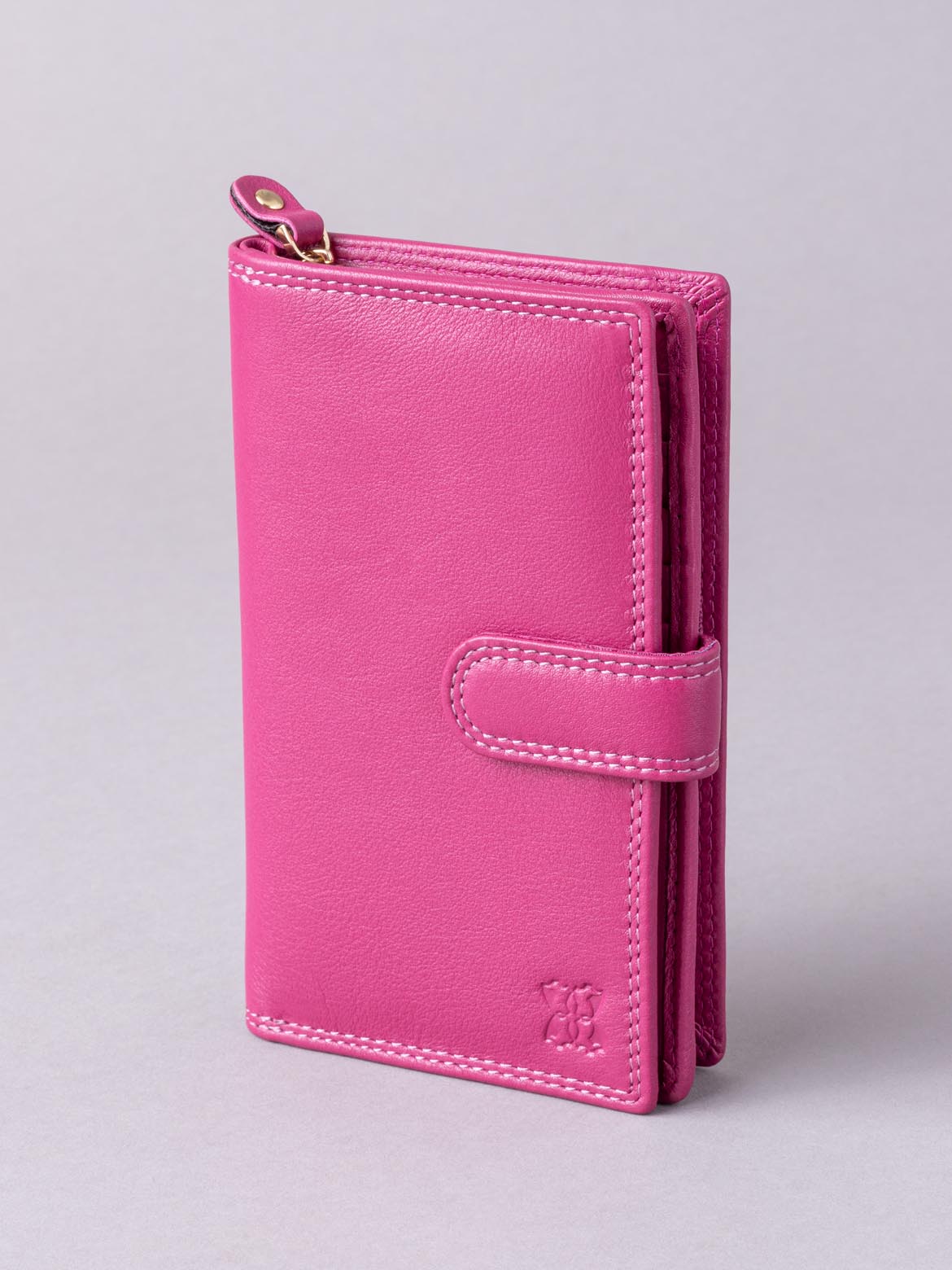 Lakeland Leather Medium Leather Tab Purse in Cranberry Pink | Lakeland ...