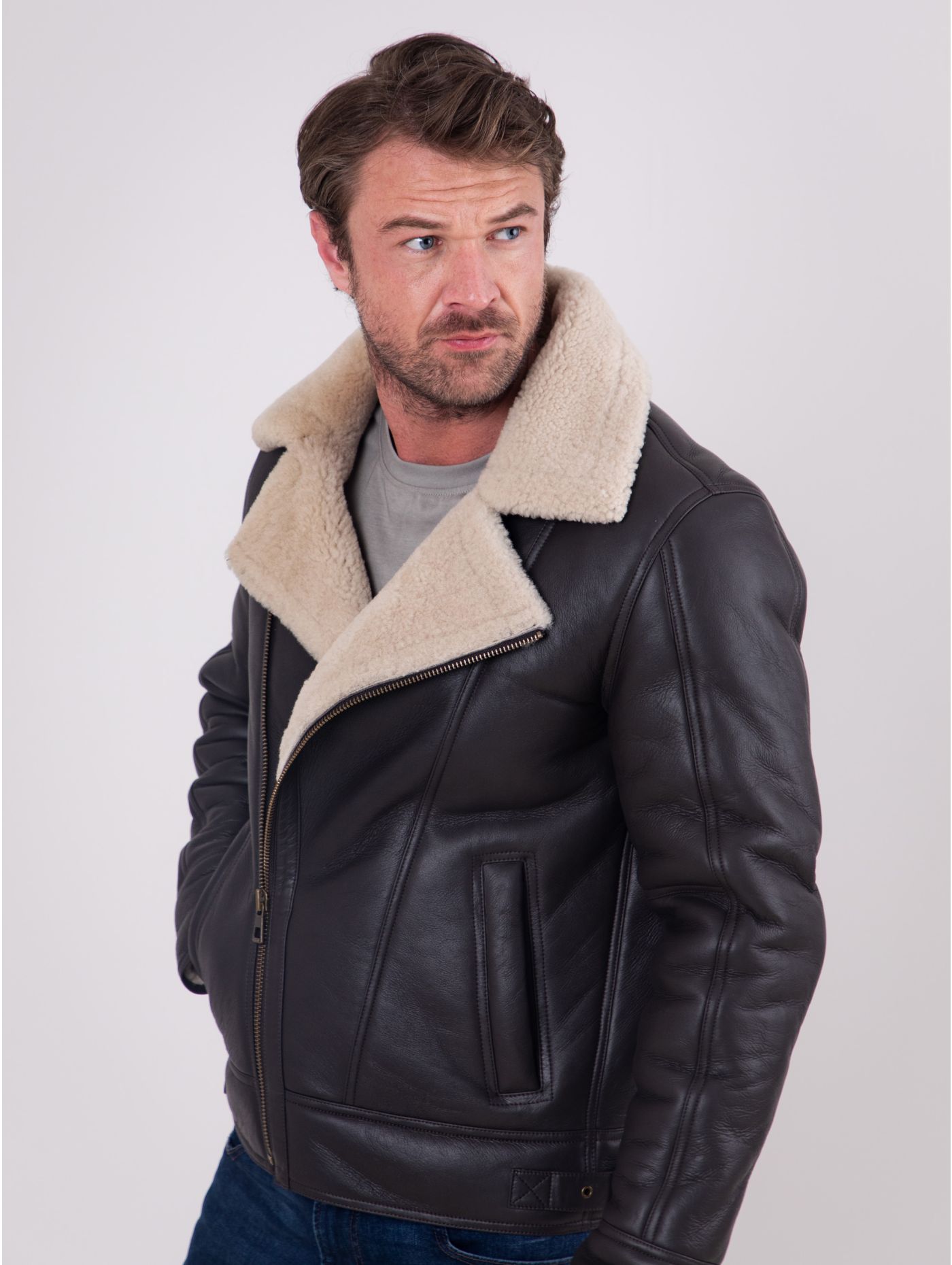 Lakeland Leather Javelin Sheepskin Aviator Jacket in Brown | Lakeland ...