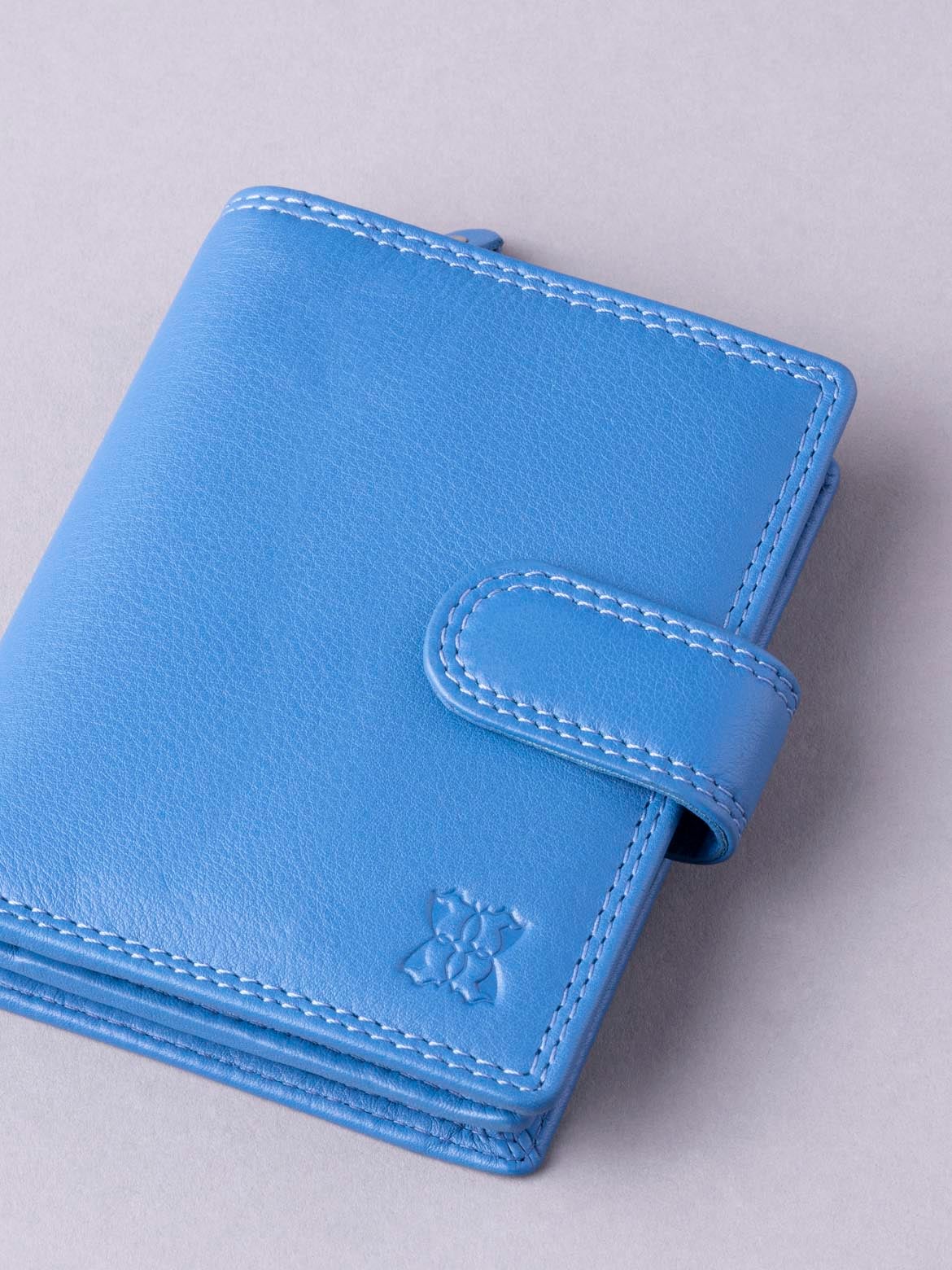 Lakeland Leather Small Leather Tab Purse in Blue | Lakeland Leather