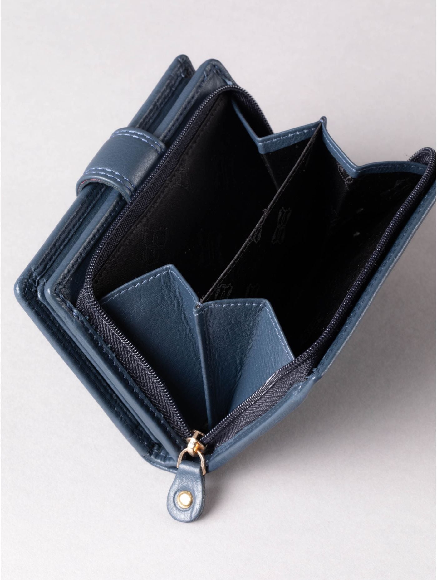 Lakeland Leather Small Leather Tab Purse in Navy | Lakeland Leather