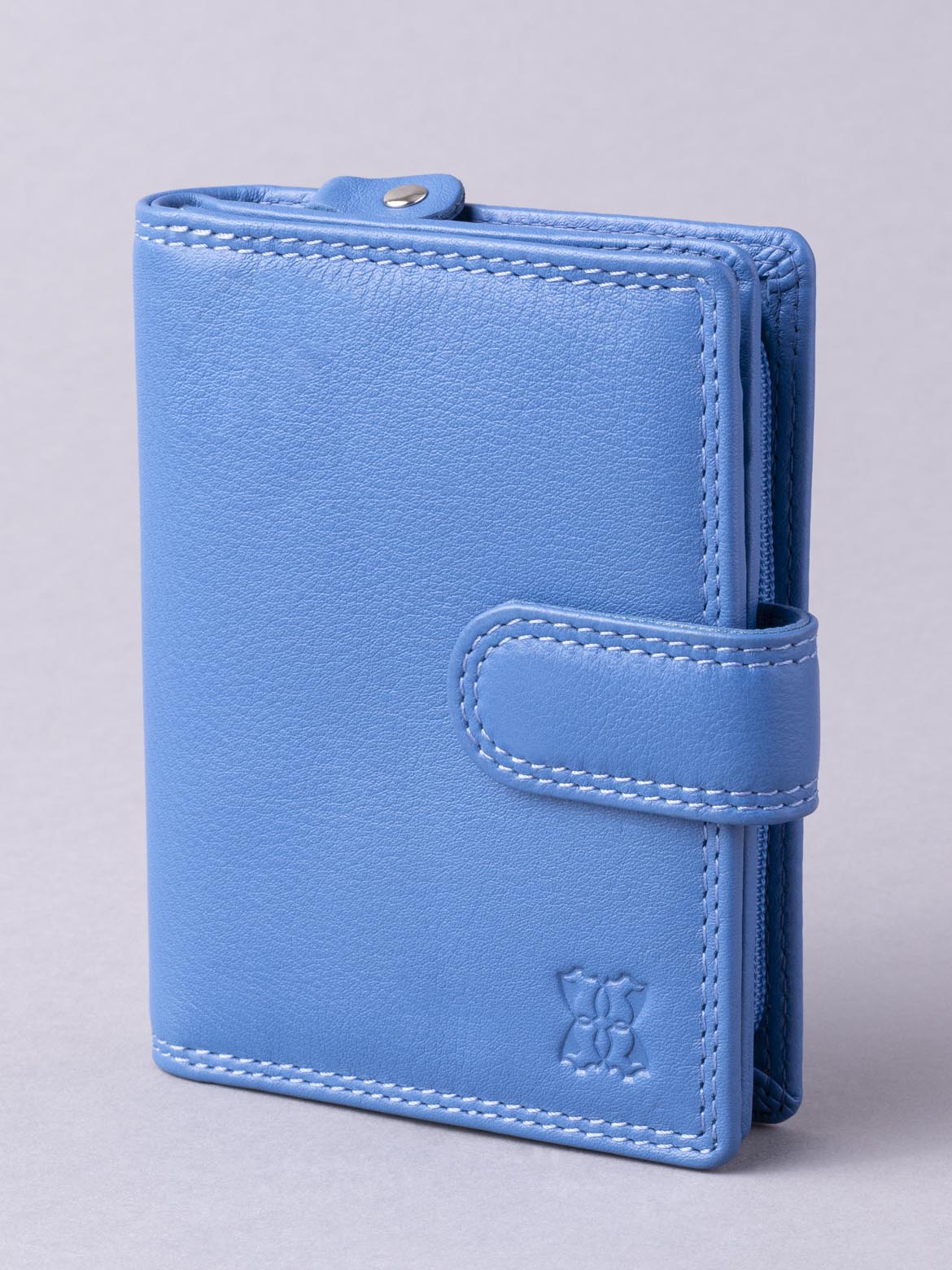 Lakeland Leather Small Leather Tab Purse in Blue | Lakeland Leather