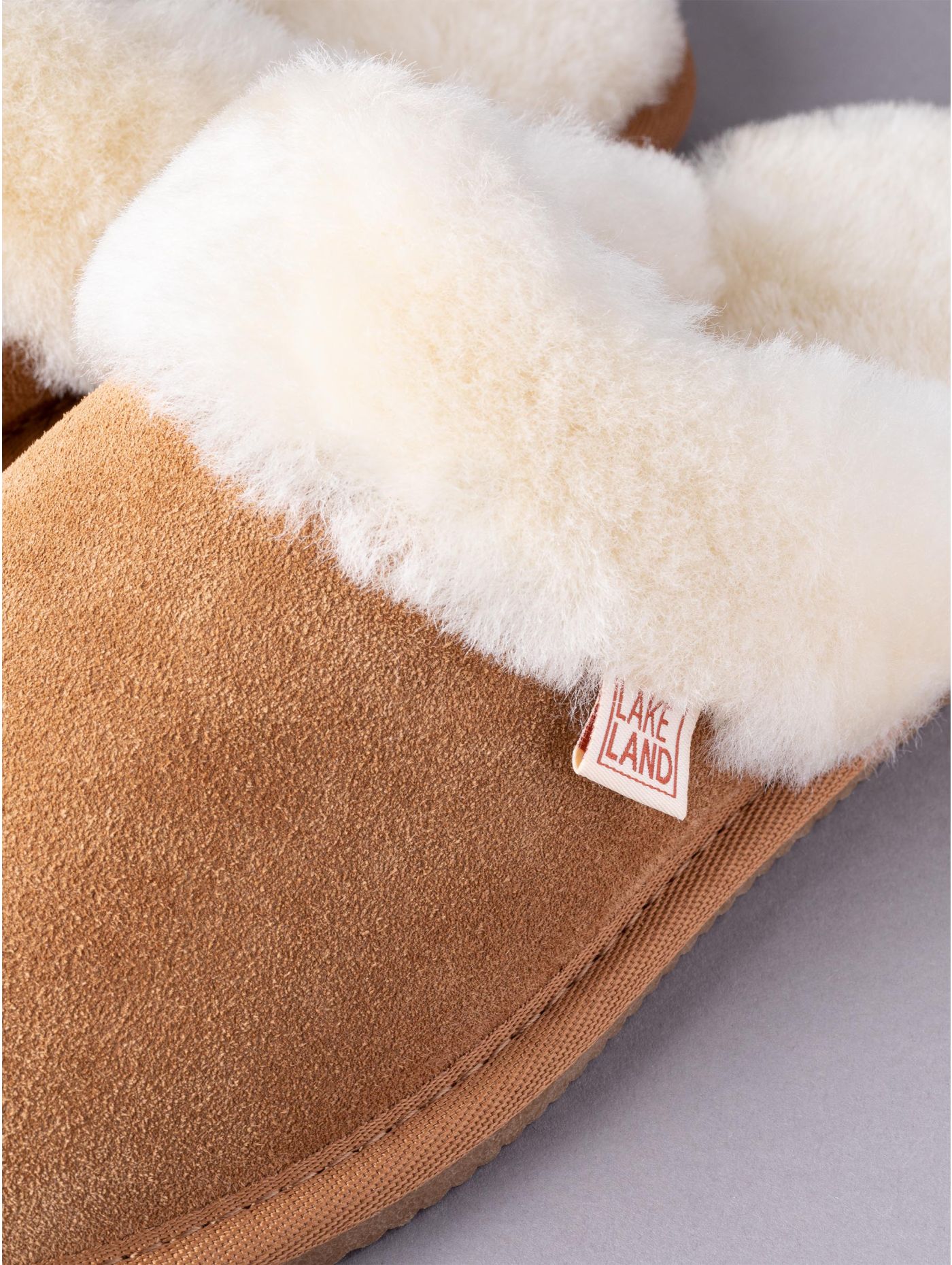 Ladies' Sheepskin Slider Slippers in Tan | Lakeland Leather